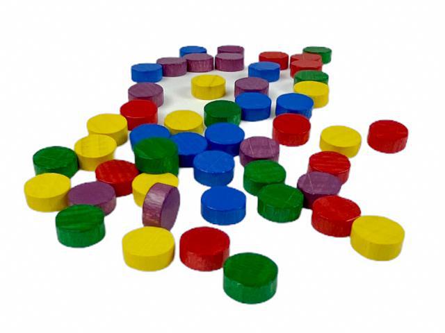 Wooden Cube Markers Multicolor 20/Bag — Games Unlimited, LLC