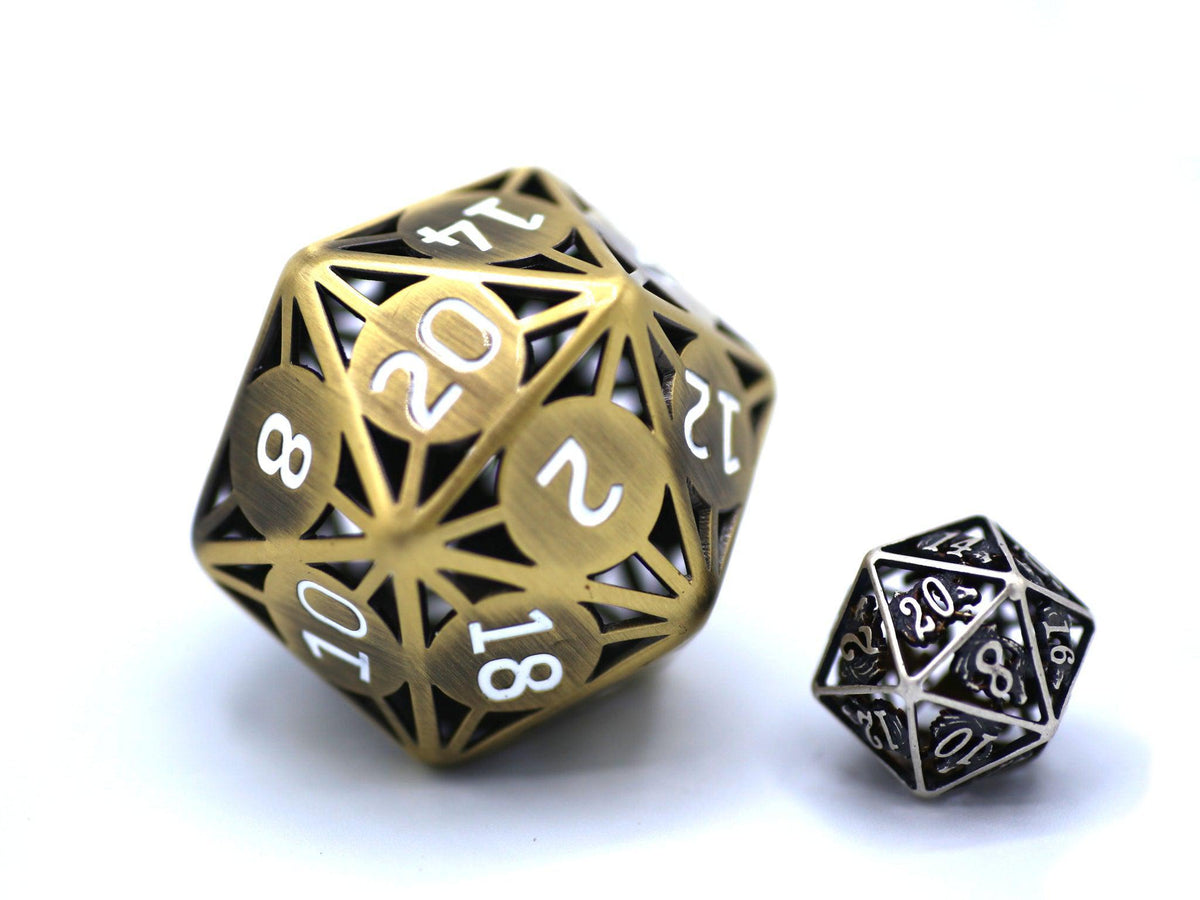 Giant Geometric Ancient Bronze (Hollow Metal D20) — Games Unlimited, LLC