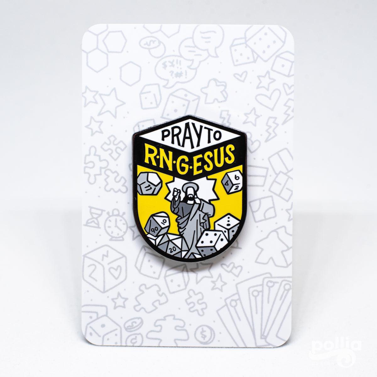Pray to RNGesus - Board Game Pins (E8) — Games Unlimited, LLC