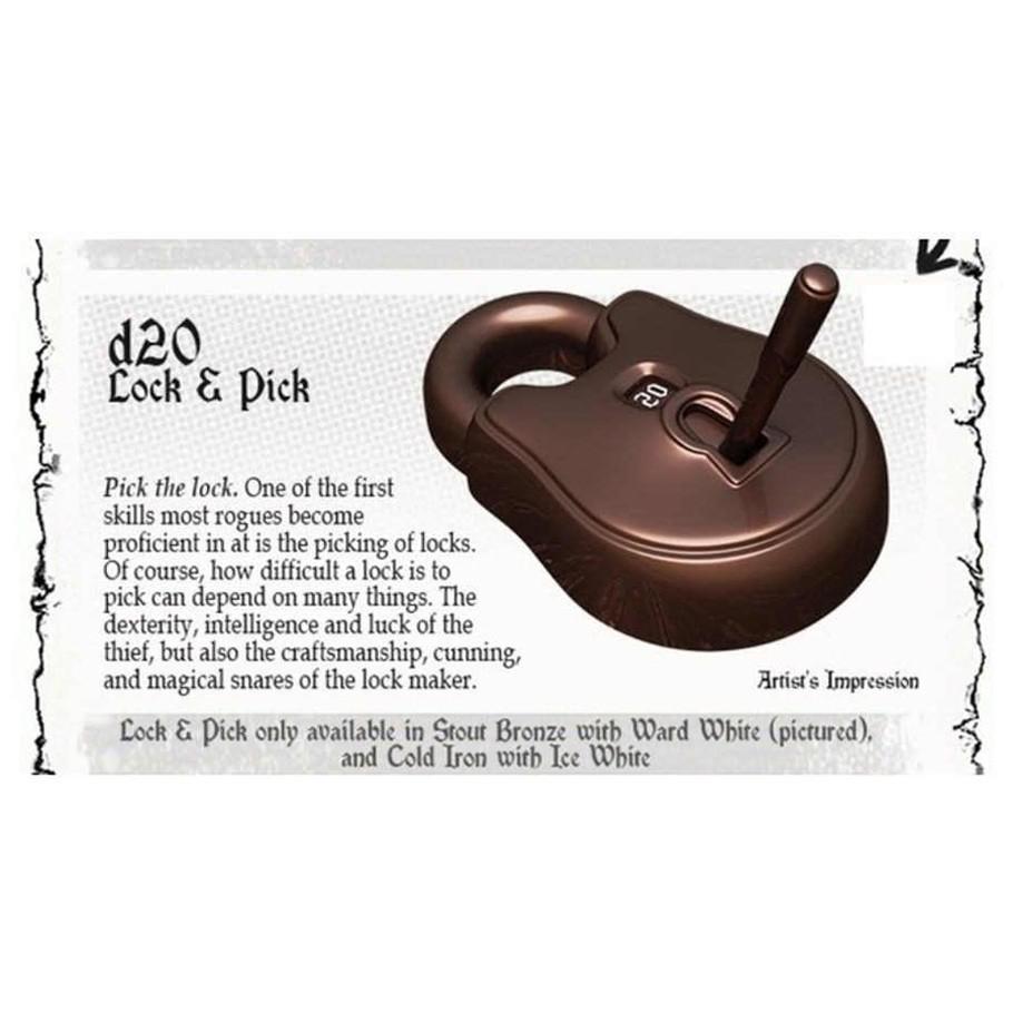Poly Hero Rogue d20 Lock & Pick: Stout Bronze — Games Unlimited, LLC